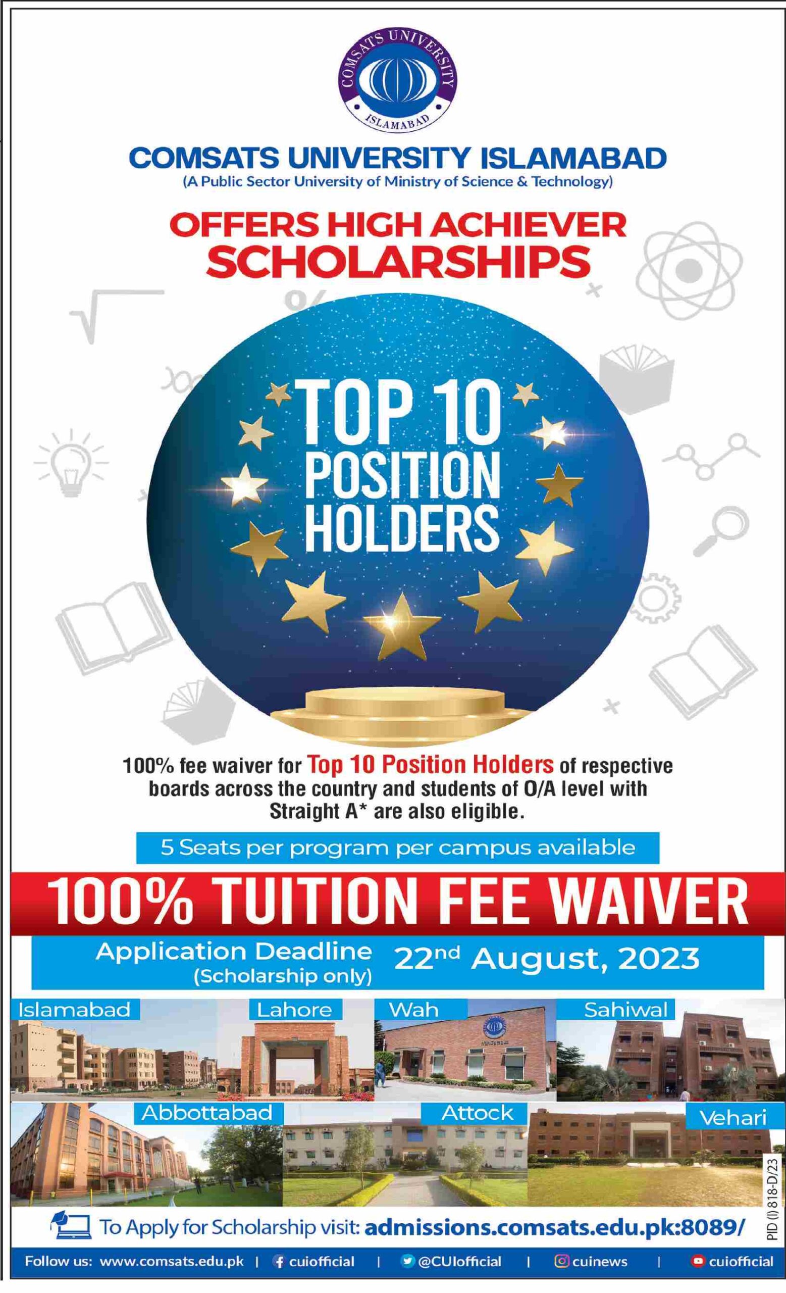 Comsats University Islamabad Scholarships 2023